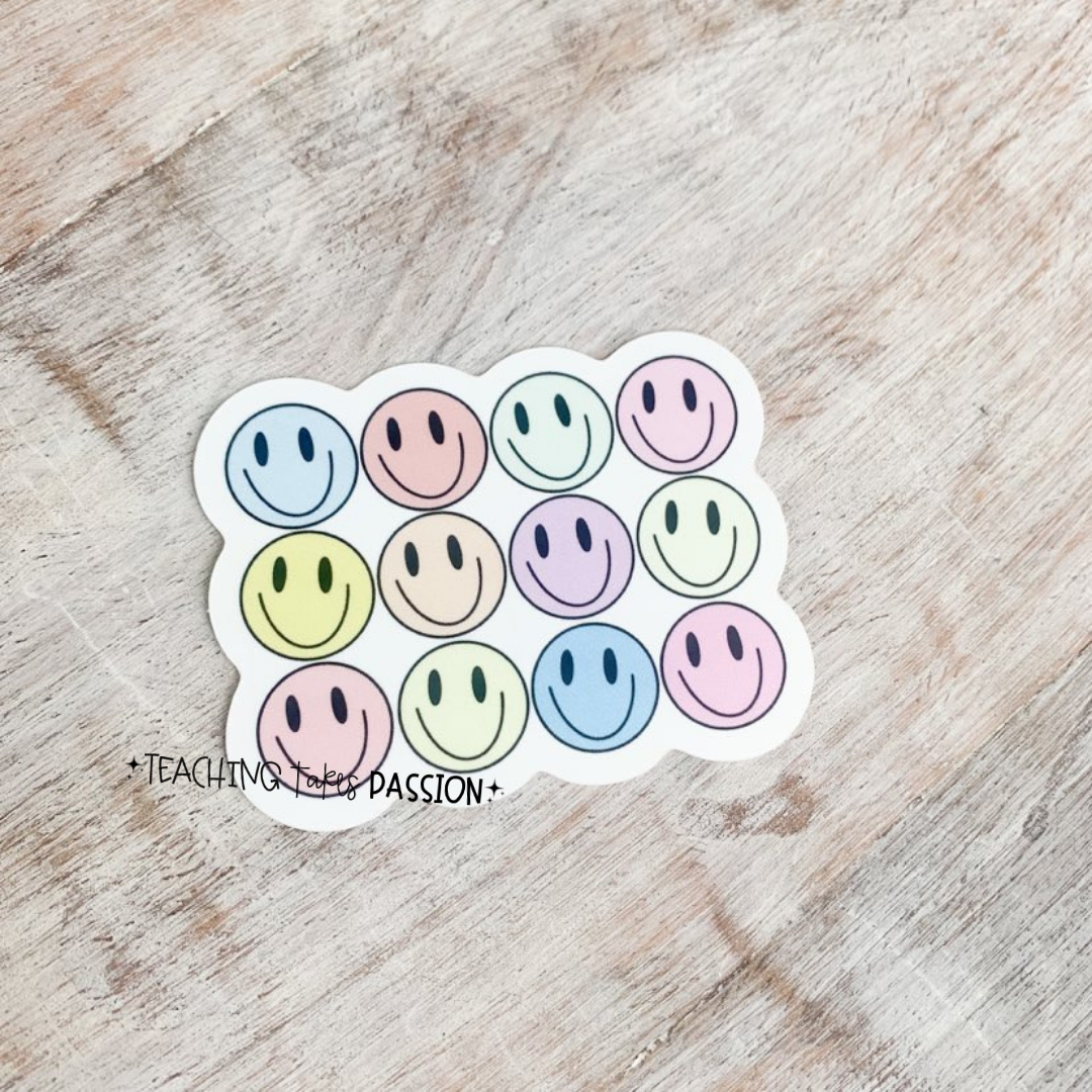 Colorful Smileys Sticker – Teaching Takes Passion